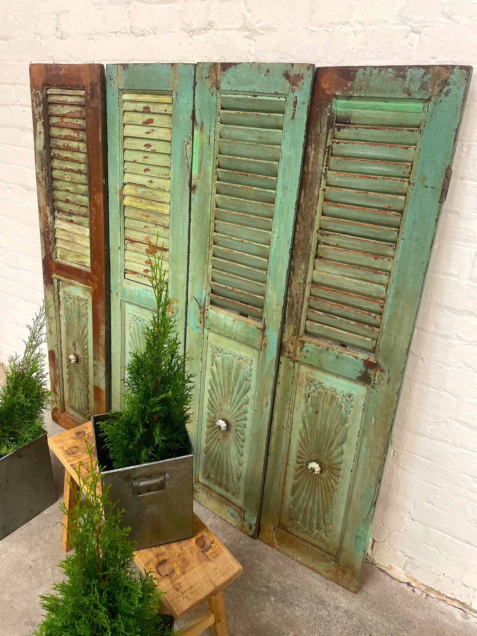 Set 4 Wooden Shutter Panels | Furniture Road